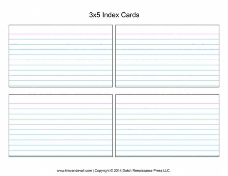 Word Template For 3X5 Index Cards Professional Template