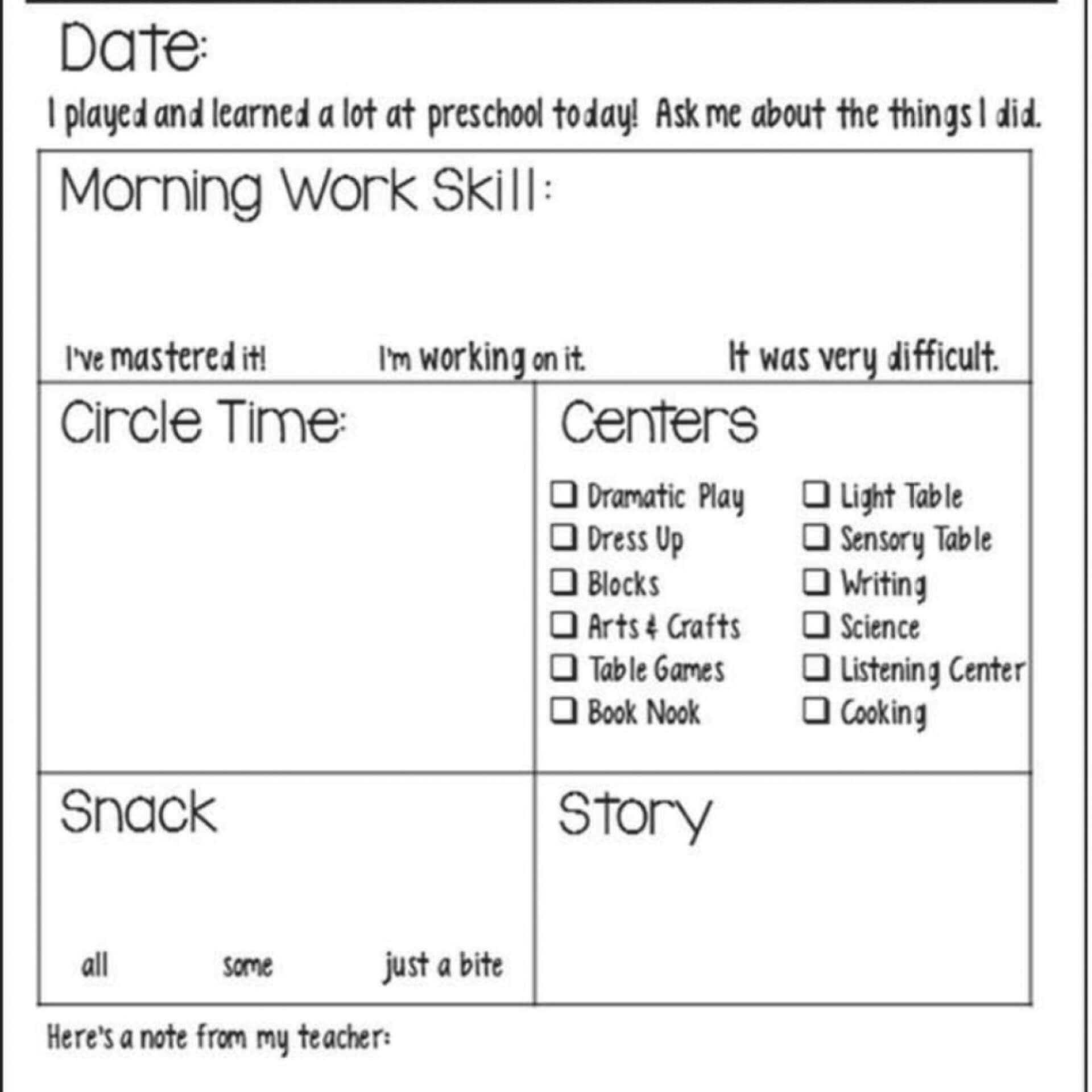 Kids Worksheets Daycare Activity Planning Sheet Sheets Throughout 
