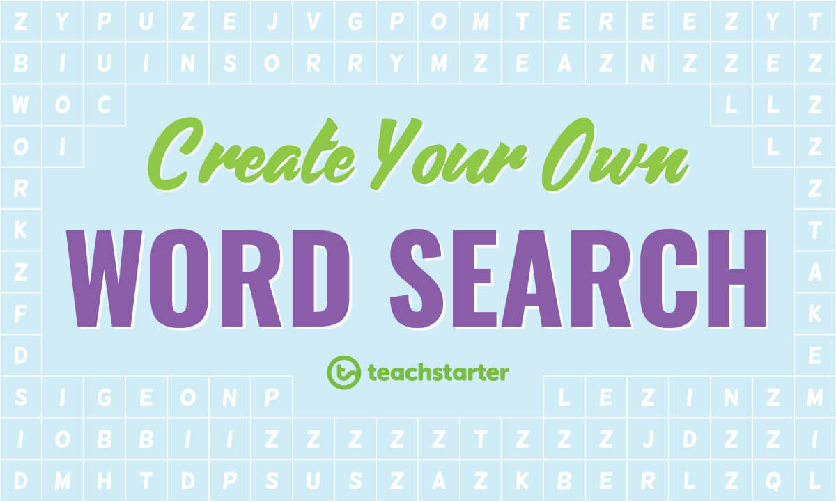 Create Your Own Word Search Teach Starter In Word Sleuth Template 