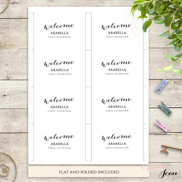 Folded Name Card Template Free Templates To Make Folded In Table 