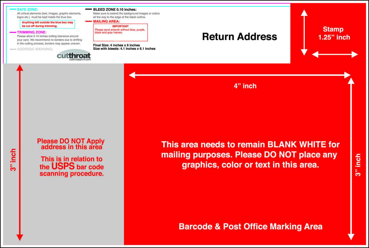 4X6 Postcard Template Usps